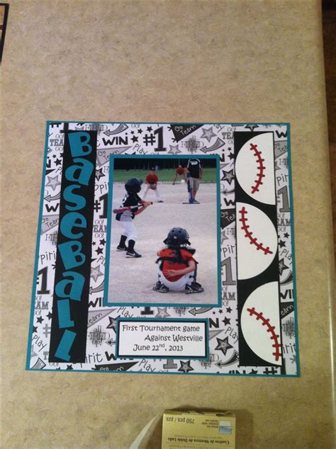 Baseball Scrapbook Page Baseball Scrapbook Scrapbook Layout Sketches