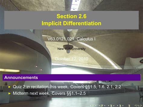 Lesson 11 Implicit Differentiation Section 21 Slides Ppt