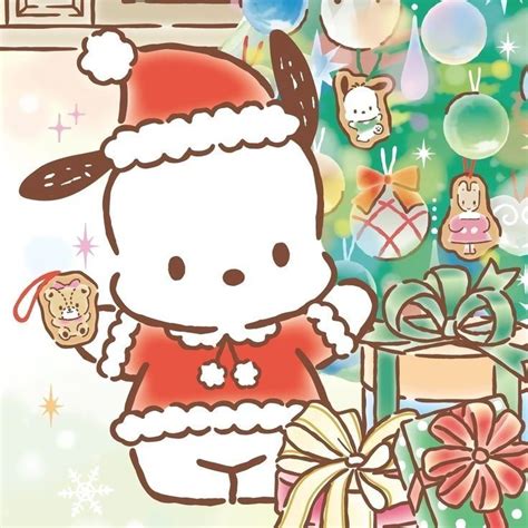 Xmas Pochacco In 2022 Hello Kitty Christmas Hello Kitty Drawing