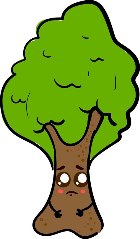 Sad Tree Illustration Vector On White Background 13893821 Vector Art At Vecteezy