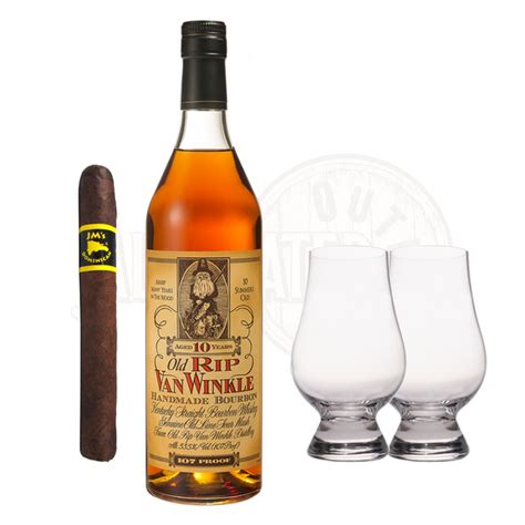 Pappy Van Winkle 10 Year Bourbon With Glencairin Set And Cigar Bundle Allocated Outlet