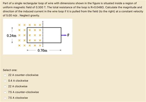 part of a single rectangular loop of wire with dimensions shown in the