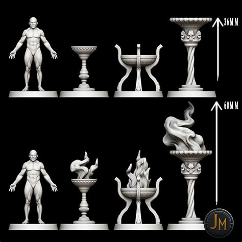 3d Printable Braziers Set By Jandro Marquez