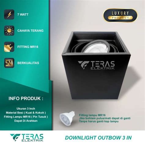 Promo Lampu Led Watt Model Outbow Lampu Plafon Mr Kotak Poroswonderland Body Hitam Hanya