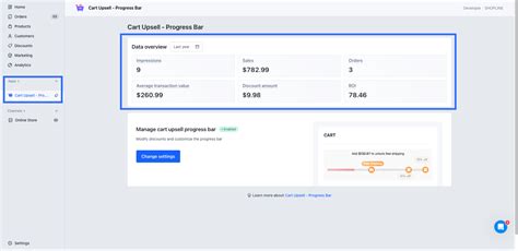 Cart Upsell Progress Bar Data Analysis Shopline Help Center