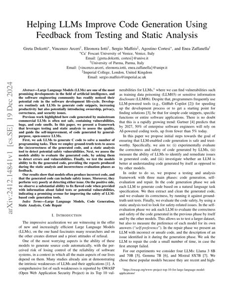 Pdf Helping Llms Improve Code Generation Using Feedback From Testing