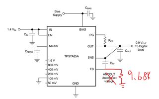 TPS7A85A Connection At Adjustable Output Mode Power Management Forum Power Management TI