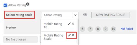 Edit A Rating Scale For A Checklist