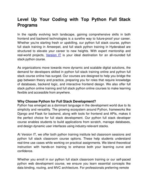 Ppt Level Up Your Coding With Top Python Full Stack Programs Powerpoint Presentation Id14123891