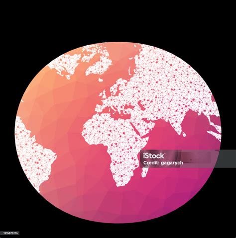 世界網路地圖向量圖形及更多世界地圖圖片 世界地圖 互聯網 低面數建模 Istock