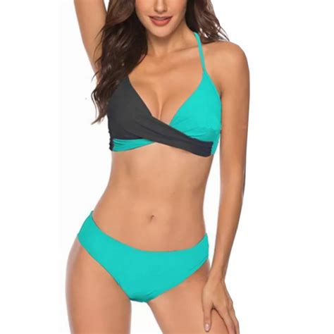 Traje De Baño Dos Piezas Bikini Cruce Turquesa Generac Linio Chile