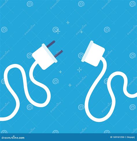 plug disconnect electricity problems fatal system error wire plug stock vector illustration