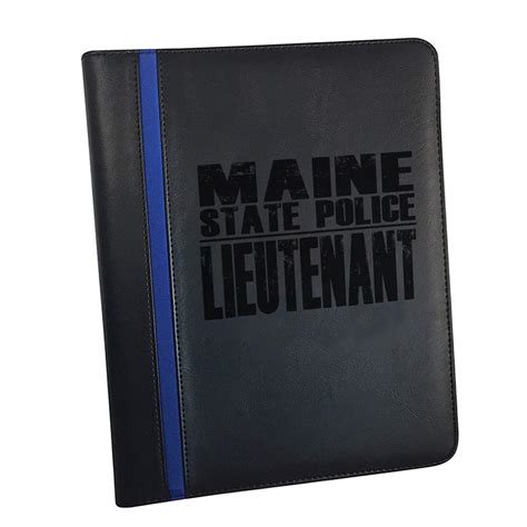 Maine State Police Lieutenant Police Padfolio Notepad Holder Thin Blue