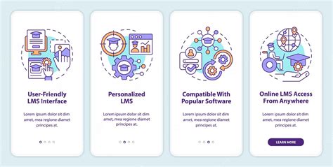 Premium Vector Learning Management System Features Onboarding Mobile