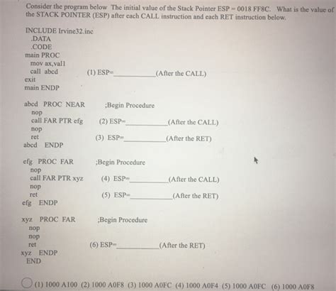 Solved Consider The Program Below The Initial Value Of The