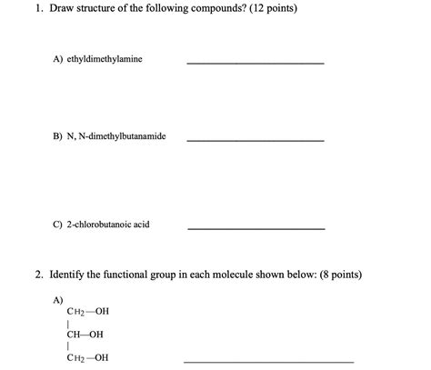 Solved 1 Draw Structure Of The Following Compounds 12