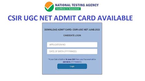 Csir Ugc Net Admit Card 2022 Out Exam From 16