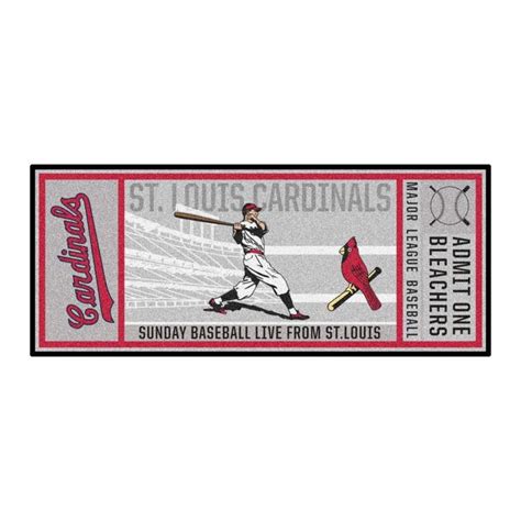 Fanmats St Louis Cardinals Mlb Retro Ticket Runner 3 X 6 Gray Indoor