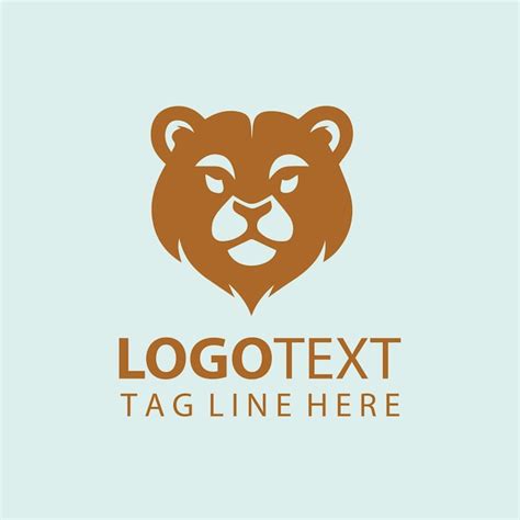 사자 머리 로고 터 일러스트레이션 프리미엄 벡터
