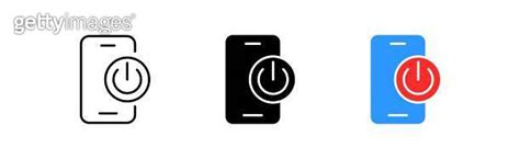 Shutdown Button Icon Set Button Element Control Gadget Smartphone