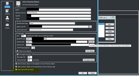 port 636 is the secure ldap port path must begin with ldaps