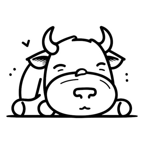 귀여운 소 캐릭터 터 일러스트레이션 바탕에 고립 프리미엄 Ai 생성 벡터