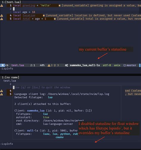 Floating Window Statusline Override My Buffer S Statusline Nvim