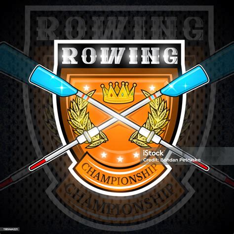 방패의 중심에 황금 화환 사이에 크라운 조정현대 크로스 노 칠판에 고립 된 모든 팀 이나 챔피언십에 대 한 스포츠 라벨 강에