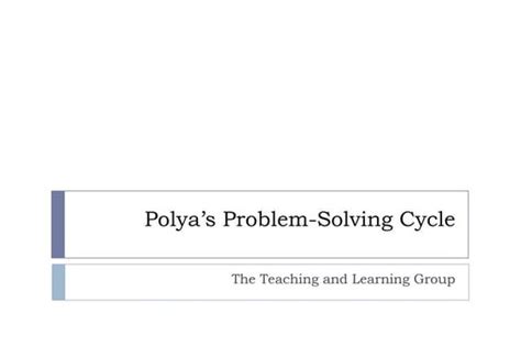 polya s problem solving strategy