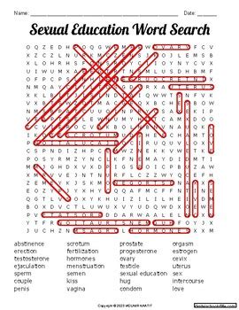 Sexual Education Word Search Sexual Education Words Puzzles Mind Training