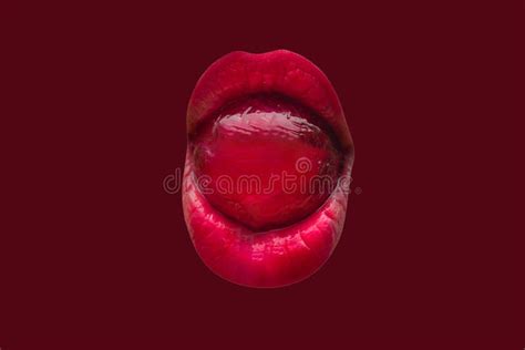 Red Concept Sweets In The Female Mouth Beautiful Lipstick And