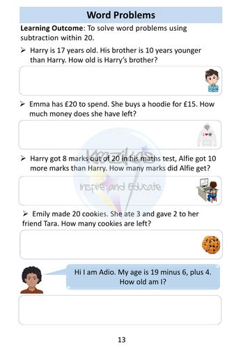Aqa Entry Level 1 Maths Subtraction Within 20 Teaching Resources