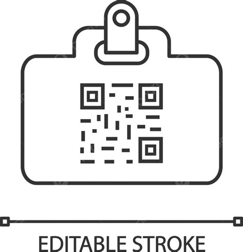 Qr Code Identification Card Linear Icon Shop Retail Name Vector Shop