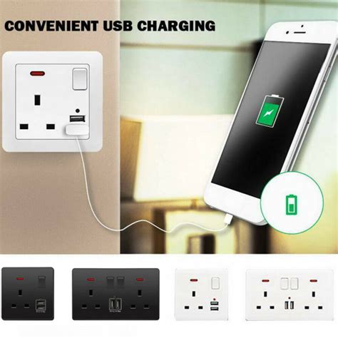 Sunanne Double Uk Standard Adapter With 2 Usb Charger Port Home
