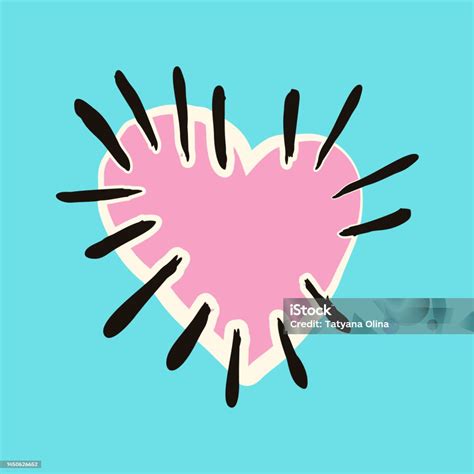 마음으로 발렌타인 데이 카드 현대 낙서 스타일의 화살표와 그루비 재미있는 심장 1970 1979 년에 대한 스톡 벡터 아트 및 기타 이미지 1970 1979 년 감정