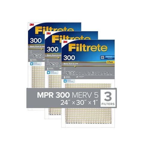 Filtrete 24 In W X 30 In L X 1 In Merv 5 300 Mpr Basic Dust And Lint Electrostatic Air Filter 3