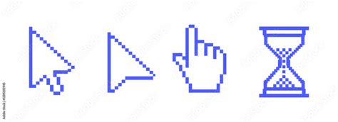 Pixel Mouse Click Cursor Load Symbolpixel Pointer Cursor And Loading Icon Old Cursors Icons