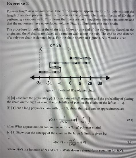 Solved Exercise 2 Polymer Length As A Random Walk One Of