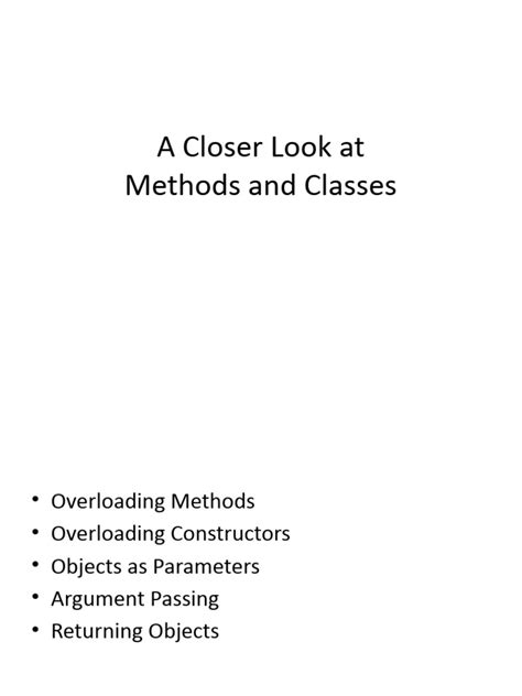 6 A Closer Look At Classes And Methods 1 Pdf Method Computer Programming Parameter