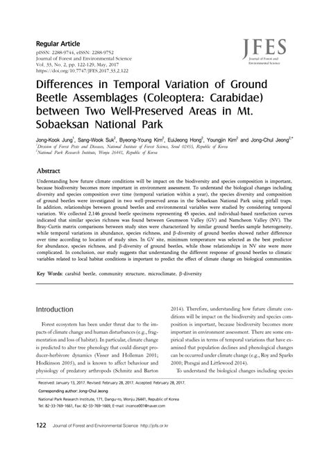 Pdf Differences In Temporal Variation Of Ground Beetle Assemblages