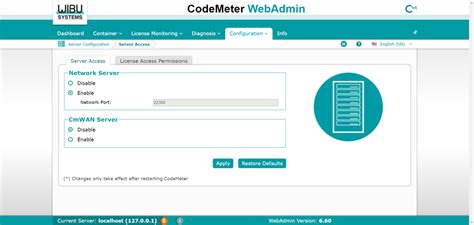 Server CodeMeter WebAdmin Configuration