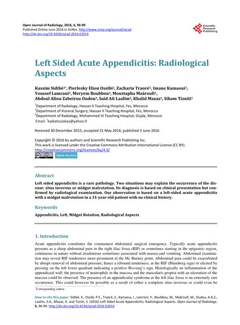 Pdf Left Sided Acute Appendicitis Radiological Aspects