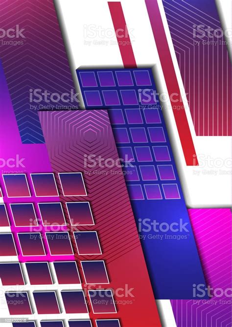 흰색 배경에 추상 경사 사각형과 사각형입니다 표지 명함 전단지 보고를위한 기업 디자인을위한 범용 기하학적 템플릿 벡터 0명에 대한 스톡 벡터 아트 및 기타 이미지 Istock