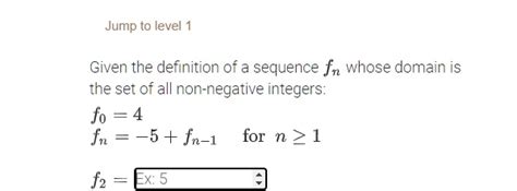 Solvedjump T0 Level Given The Definition Of A Sequence Fn Whose Domain