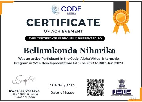 Bellamkonda Niharika Rao On Linkedin Codealpha Webdevelopmentinternship