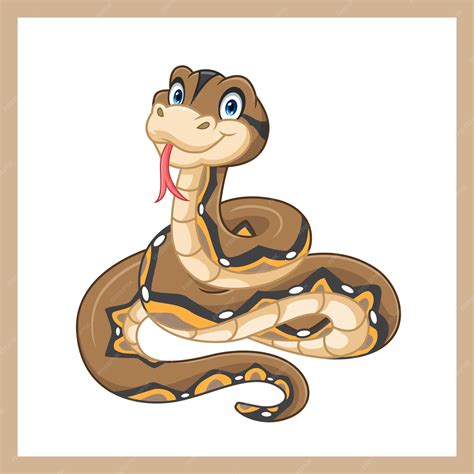 Premium Vector Cartoon Reticulated Python Isolated On White Background