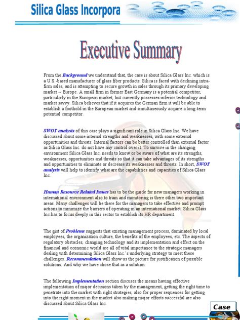 Executive Summary Pdf Swot Analysis Strategic Management