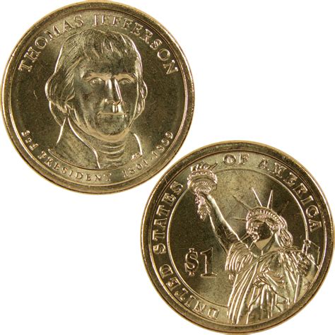 2007 D Thomas Jefferson Presidential Dollar Bu Uncirculated 1 Coin