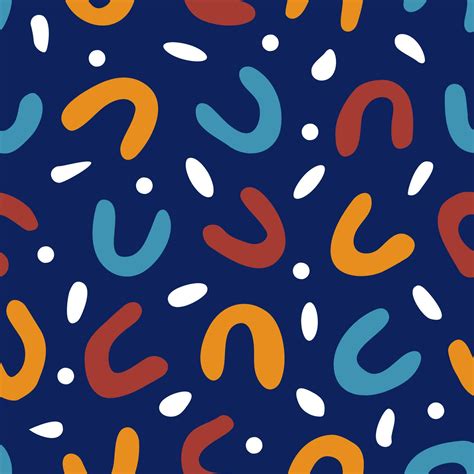 Colorful Squiggle Shapes In Dark Blue Pattern 26570349 Vector Art At