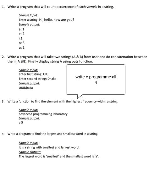Solved 1 Write A Program That Will Count Occurrence Of Each